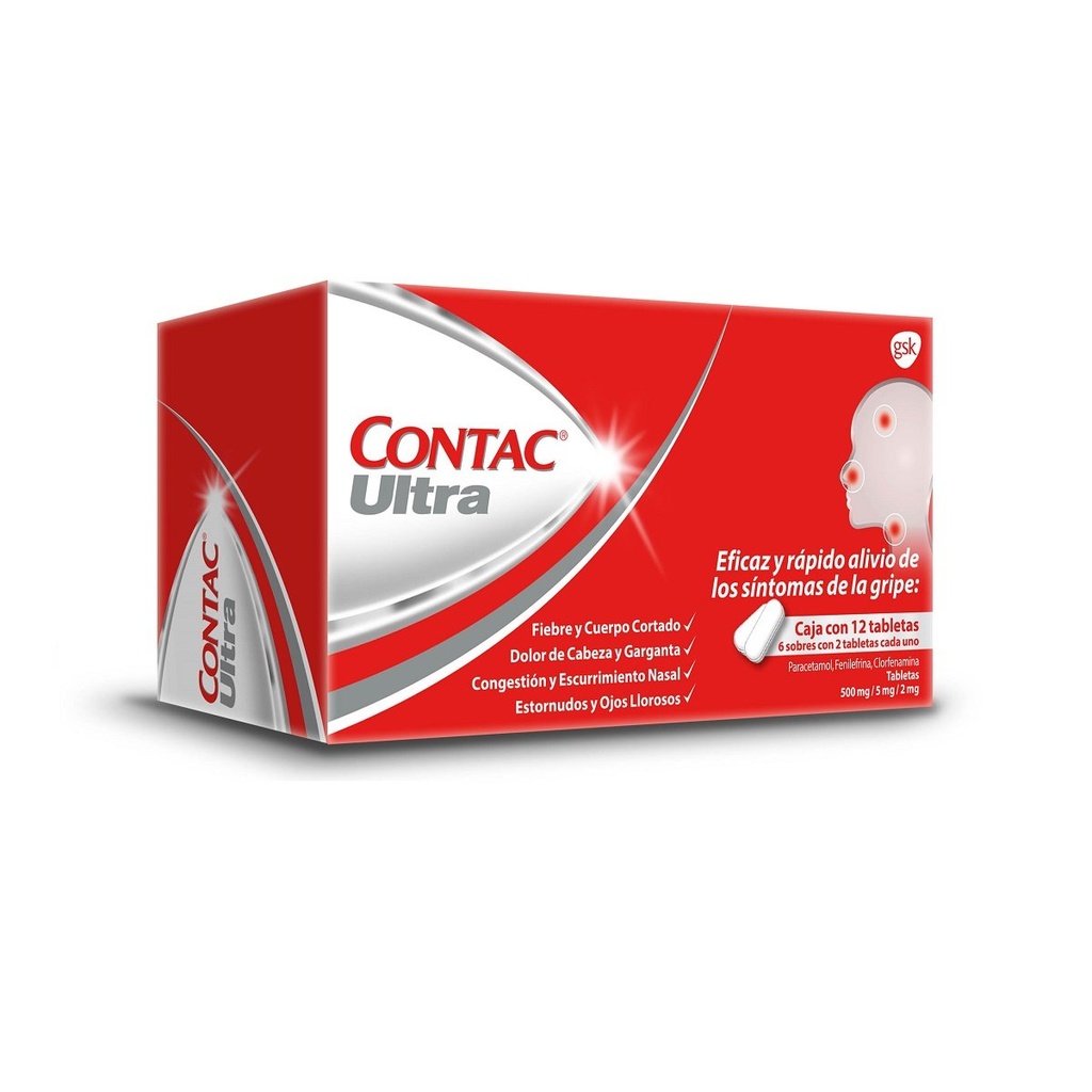 CONTAC ULTRA TABLETAS CON 12 | Farmacias MV